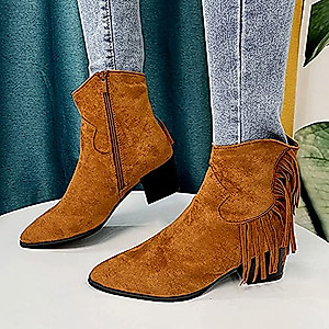 white boots short tassels heels retro chunky high breathable zipper boots platform heel non-slip white platform boots casual booties