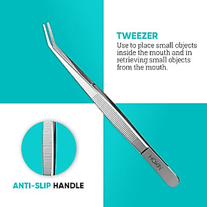 Dental Tools by HOKIN Plaque Remover Teeth Cleaning Tool Dental Care Kit Tooth Filling Repair Set Stainless Steel Dental Picks for Men Women Kids and Pet Care (5 Pcs)