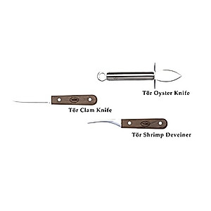 TOR Kitchenware Oyster Shucker Knife in Naturalwood Gift Box The German Patented Stainless Steel Oyster Shucking Knife and Opener Tool