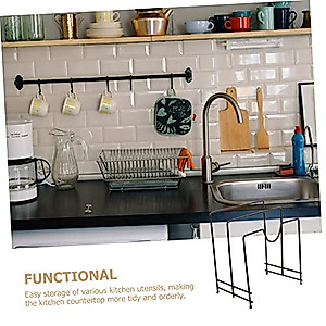 TIDTALEO Chopping Board Rack Kitchen Organizer for Pan Pot Lid Stand Baking Organizer Storage Pot Holders for Kitchen Cutting Board Storage Pan Lid Holder Carbon Steel Storage Box Pot Cover