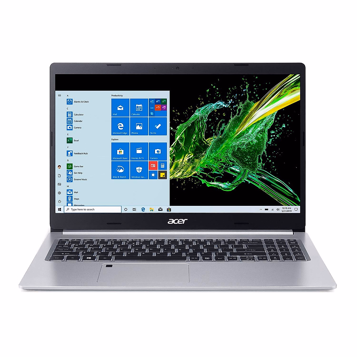 Acer Aspire 5 A515-55-75NC, 15.6" Full HD IPS Display, 10th Gen Intel Core i7-1065G7, 8GB DDR4, 512GB NVMe SSD, Intel Wireless WiFi 6 AX201, Fingerprint Reader, Backlit Keyboard, Windows 10 Home