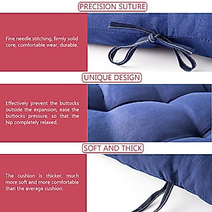 Thicken Patio Rocking Chair Cushion with 6 Ties,High Back Recliner Chair Lounger Cushion,Relax Chair Pad Mat Swing Bench Seat Cushion Blue D 125x48cm(49x19inch)