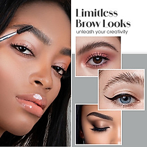 Eyebrow Brush - Duo Eye Brow Spoolie - Angled Eyeshadow Eyeliner - Precision Flat Definer - Small Shader - 3 Piece Makeup Brush Set - Cruelty Free Synthetic Bristles