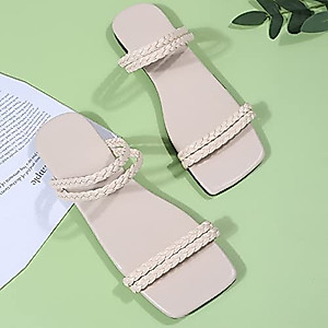 Sandals Beach Summer Open On Flat Slip Women's Toe Weave Breathable Color Slippers Slippers Women Cute Animal