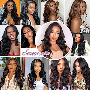 SENSAIRUITE Body Wave Lace Front Wigs Human Hair Wide Lace 180 Density Human Hair Wigs 13x4 Human Hair Lace Front Wigs Pre Plucked With Baby Hair 20 Inches Natural Color