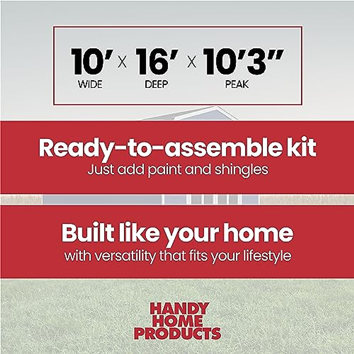 Handy Home Products Braymore 10x16 Do-It-Yourself Wooden Storage Shed with Floor