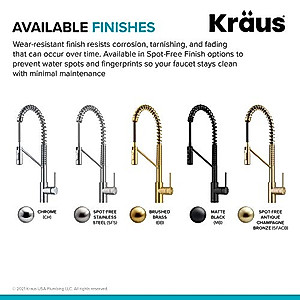 KRAUS Oletto Commercial Style Single Handle Pull Down Kitchen Faucet with QuickDock Top Mount Installation Assembly in Spot Free Antique Champagne Bronze, KPF-2631SFACB