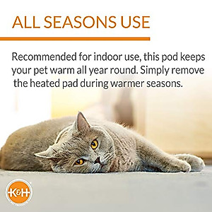 K&H PET PRODUCTS Thermo-Mod Dream Pod Heated Pet Bed 22 Inches Green/Black