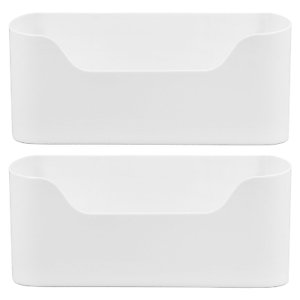 Luxshiny 2pcs Adhesive Mount Cabinet Door Organizer Wall Mounted Bathroom Organizers and Storage Bins Plastic Shower Haning Floating Shelves for Narrow Space