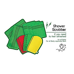 IFUNID Korean exfoliating Washcloths Mitt for shower scrubber bathroom towel 100% Viscose rayon scrub for bodyshower- 7pcs Small Towels Mini Green SET