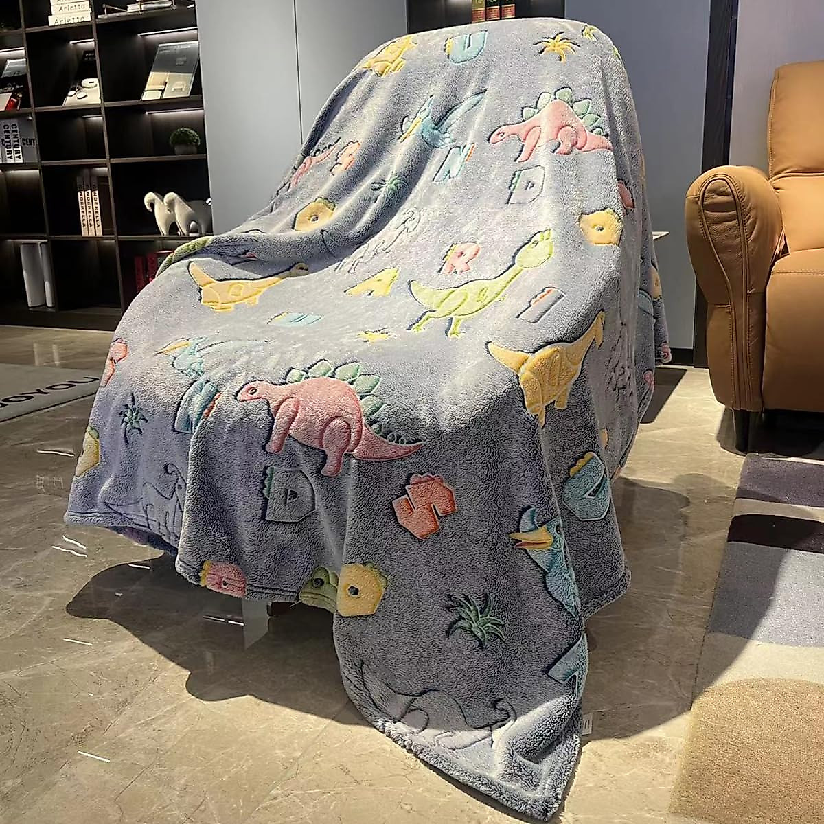 Glow in The Dark Blanket Dinosaur Throw Blankets for Boys Kids Toys Gifts Birthday Decorations for Girls Soft Cozy 50" 60"