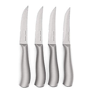 Emeril Lagasse 4-Piece 4.5” Stainless Steel Steak Knife Set - Slice Effortlessly through Fruits, Meats, & Veggies