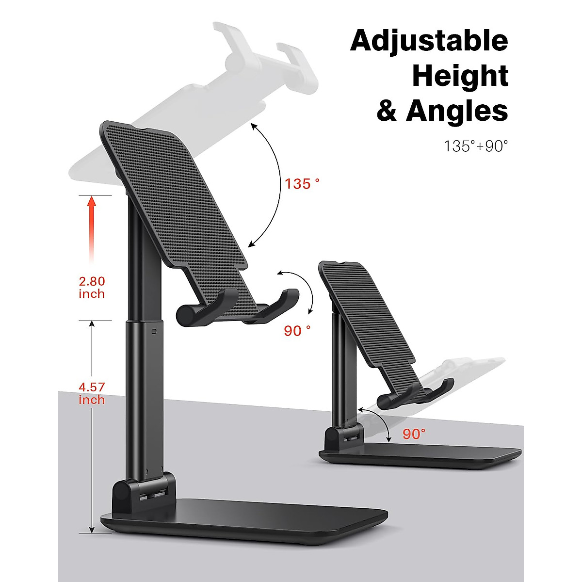 Anozer Tablet Stand Foldable & Adjustable, Portable Monitor Stand 5.55 * 3.94" Wide, Fit for iPad Holder Stand Compatible with iPad Pro 11, 12.9/for iPad 10.9; Surface Pro; Portable Monitor 4.7-15.6"