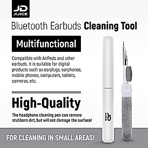 2 Pack - Airpods Cleaning Kit Earbud Cleaning Kit - Phone Cleaning Kit in-Ear Headphones Cleaning Pen Tool, Portable 3-in-1 Laptop Cleaning Kit Electronic Cleaner with a Sponge, Metal Pen Tip