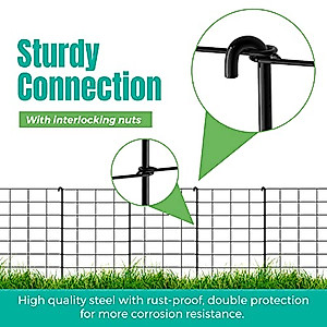 24Pack Black -13x19 Inch Garden Fence Animal Barrier, Animal Barrier Fence No Dig-Small Garden Fence for Dogs and Rabbits for Outdoor Landscaped Yard, Total Length 26 Ft(L) X 19 in(H