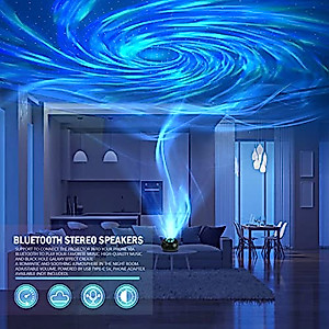KisMee Galaxy Projector Ceiling Decor Star Light Projector Psychedelic Swirling Bedroom Decor for Teen Girls,Smart Skylight with Bluetooth Music Speaker, APP Control