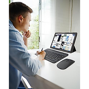 Tablet 2 in 1 Android 11 Tablets with Keyboard 10 inch Tabletas Include Mouse Stylus Tempered Film 6000mAh Tablet 2GB RAM 32GB ROM 512GB Expandable Tableta, 8MP Dual Camera, WiFi BT Google Tablet PC.