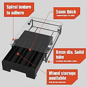 EVERIE Crystal Tempered Glass Organizer Drawer Holder Compatible with Nespresso Vertuo Capsules, Compatible with 21 Big or 30 Small Vertuoline Pods, NP01S