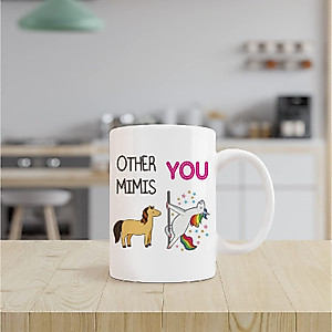 kunlisa Best Mimi Mug Cup,Other Mimis VS You Cute Unicorn Ceramic Mug-11oz Coffee Milk Tea Mug Cup,Grandmother Grandma Mimi Birthday Mother's Day Gifts From Grandson Granddaughter