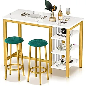 AWQM B010-YBJ2 Table Set, 47.24" × 15.75" × 38.98" (Width×Depth×Height), White