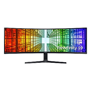 SAMSUNG 49" S95UA Super Ultrawide Dual QHD Monitor, 4ms, QLED, HDR400, USB-C, USB Hub, 120Hz, Height Adjustable Stand, LS49A950UINXZA, 2022, Charcoal Black