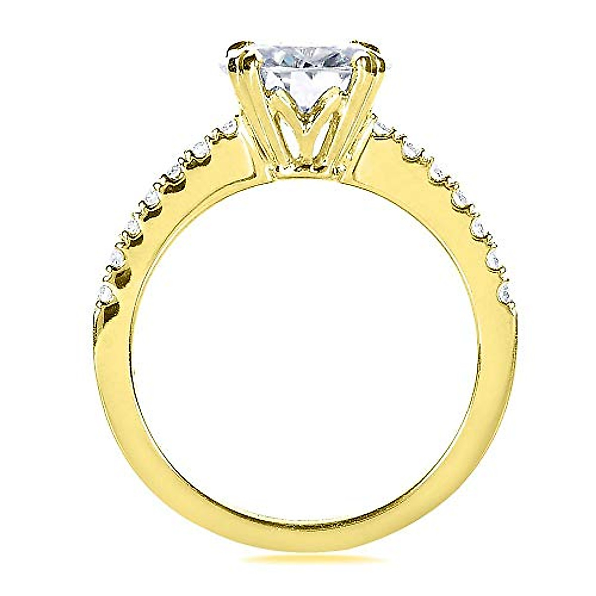 Kobelli Moissanite and Lab Grown Diamond Engagement Ring 1 3/4 CTW 14k Yellow Gold (GH/VS, DEF/VS), 6.5