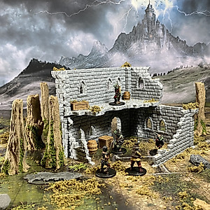 Extruded Gaming Building Ruins Set 2A