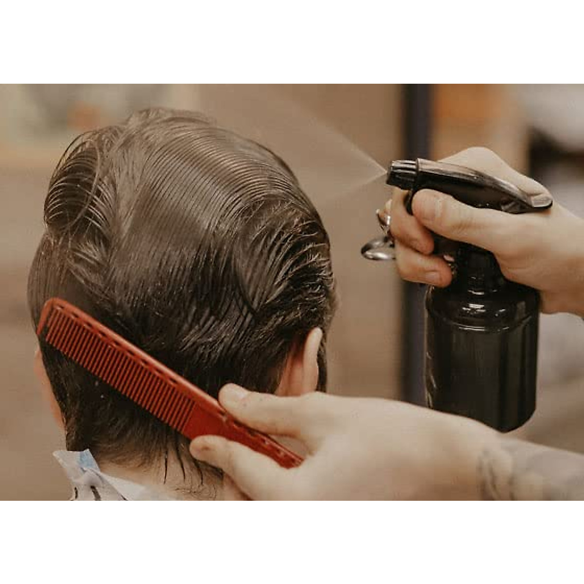 DOMPEL Trigger Sprayers valves, color salmon, thread 28/410, made with stainless steel springs and glass balls, with spray and stream Model 101D. (Spray heads only, bottles not included) (2)