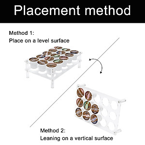 Baoswi 30 Coffee Pod Holder Acrylic, 2 Tiers Design, Clear K Cup Holder, Coffee Pod Organizer for Countertop, K Cup Drawer Organizer, Suitable for Most Coffee Capsules, 30 Pod Capacity