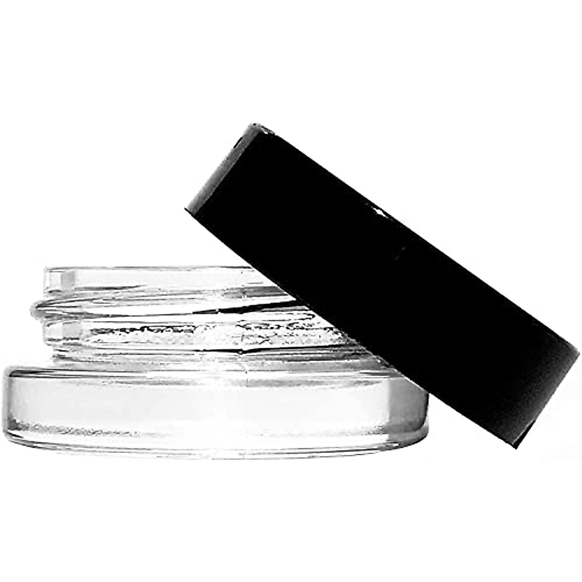90pcs Thick Bottom Low Profile 7ml Glass Jars with Black Lids : Air tight container (Black Lids)
