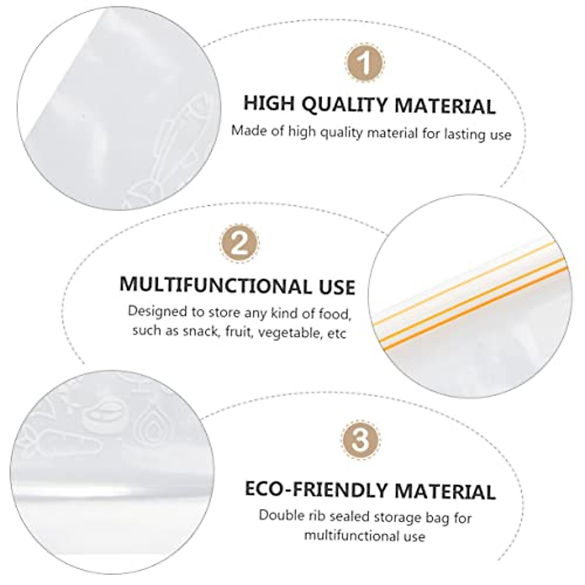 VOSAREA 1 Set 30pcs Transparent Sealed Strips Storage Bags Snack Bags Bags Food Storage Bags