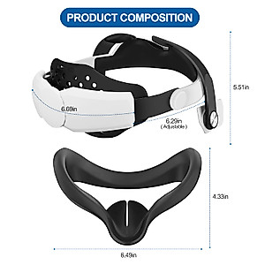 Esimen M3 Head Strap Compatible for Oculus Quest 2, Reduce Facial Pressure,Replacement Elite Strap for Meta Quest 2 Face Cover Light Blocking, Washable VR Accessories (M3-White)