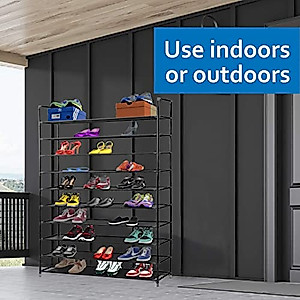 Halter Entryway Standing Shoe Rack, Black, 10 Tier