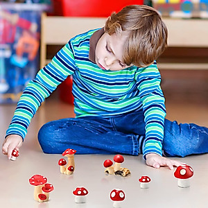 Yulejo 120 Pcs Cute Tiny Mushrooms Bulk Mini Miniature Figurines Fairy Mushroom Decor Garden Mushroom Statue Mini Mushrooms Ornament for Plant Micro Landscape Bonsai Craft(,Red)