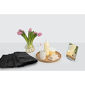 Onyx linens Salon Towels Black, Bulk Pack of 24 (Not Bleach Proof 16x26 inches) Super Absorbent, Ultra Soft Hand Towels, Gym Towel, Spa and Hair Care