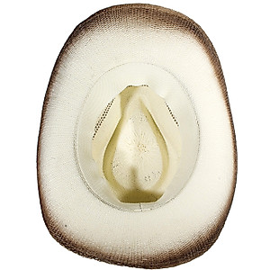 Western Outback Cowboy Hat Men's Women's Style Straw Felt Canvas (Western Bull)