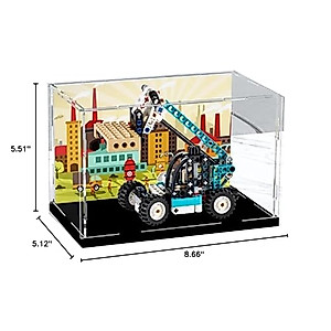 Display Box Compatible with Lego 42133 Telescopic Boom Forklift Dustproof Display Case, Model Collectibles Display Case (No Lego Model)