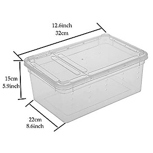 2 PCS Reptile Small Snake Feeding Box Lizard Tarantula Habitat Cage Hatching Container Transparent Portable Plastic Mini Pet Houses for Scorpion Spider Frog