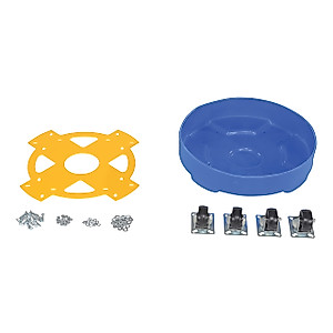 Vestil DRUM-DP-HD-55-BU Polyethylene Heavy Duty Drum Dolly 55 Gallon 24-1/4 in. x 24-1/4 in. x 8-1/2 in. 600 Lb. Capacity Blue/Yellow