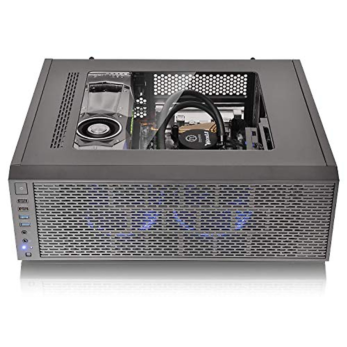Thermaltake Core G3 Black Slim Small Form Factor ATX Perforated Metal Front and Top Panel Gaming Computer Case 2.0 Edition with Two 120mm Front Fan Pre-Installed CA-1G6-00S1WN-A0