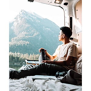 Here & Now Tea Infuser Bottle | Water Bottle With Tea Infuser Set | Stainless Steel Tea Infuser Travel Mug | Double Walled Tea Bottle | Loose Leaf Tea Infusers | Tea Bottle With Infusers (Zen Black)