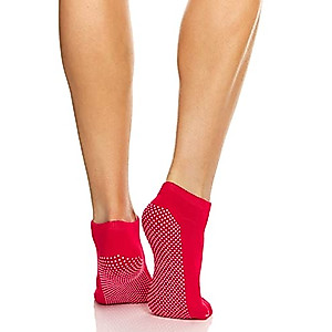 Yacht & Smith Women's Non Slip No-Skid Socks with Grips, 97% Cotton, For Hospital, Yoga, Pilates, Barre, Grippy Ankle Sock