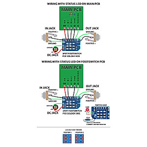 10 pcs 3pdt Stomp Footswitch incl PCB incl metal washer, for Guitar Pedal True Bypass foot switch 9 pin