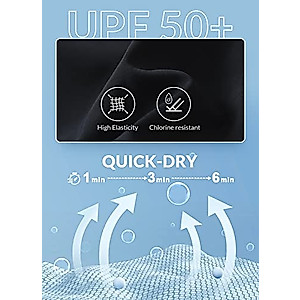 BALEAF 3" Swim Shorts Women High Waisted Board Shorts with Liner Tummy Control Cross Waist Swimsuit Bottoms Modest Black L