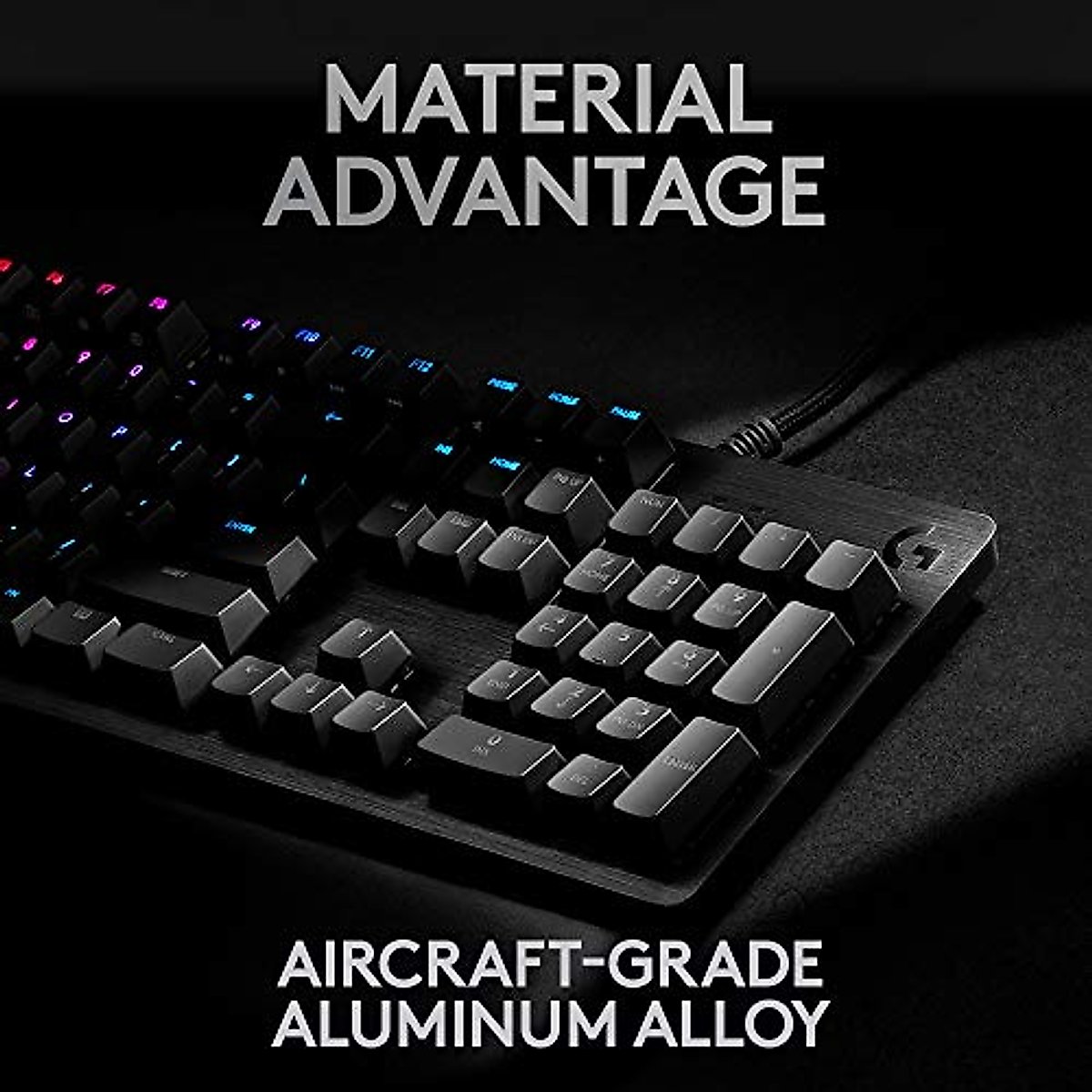Logitech G513 RGB Backlit Mechanical Gaming Keyboard with GX Blue Clicky Key Switches (Carbon)