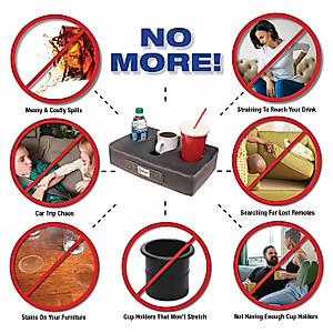 The Original Cup Cozy Pillow Gray-As Seen on TV-The World's Best Couch/Bed/Car Cup Holder for Drinks/Snacks/Remotes! (Brown)