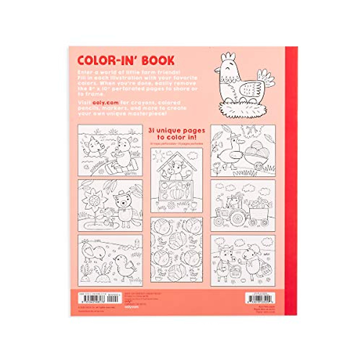 Color-in' Book: Little Farm Friends (8" x 10")