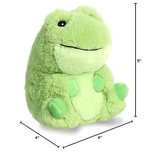 Aurora® Round Rolly Pet™ Riberto Frog™ Stuffed Animal - Adorable Companions - On-The-Go Fun - Green 5 Inches