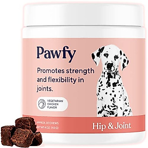 Pawfy Dog Hip & Joint Soft Chews - Total Joint Care | Anti-Inflammatory | Arthritis Relief | Strength & Flexibility | Natural Recovery | with Glucosamine + Chondroitin