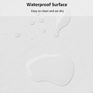 ProElife Mouse Pad Waterproof PU Leather Mousepad Dual-use for Home Office Business, Non-Slip/Noise-Reduction/Elegant Stitched Edge Laptop Computer Mouse Pad 9.8 x 7.5 inch (White)